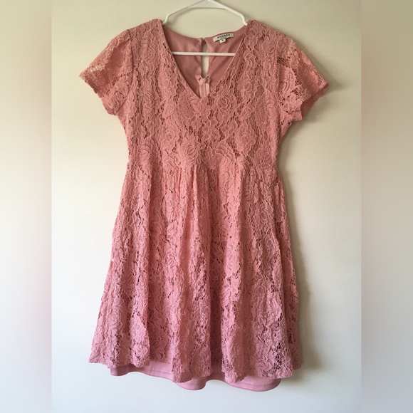 Andree | Dresses | Andre Dusty Rose Lace Mini Dress | Poshmark